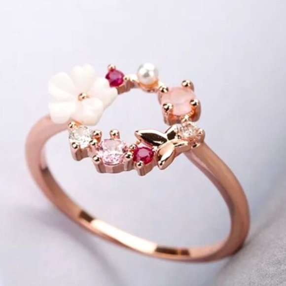 Jewelry | Flower Wreath Ring In Rose Gold | Poshmark